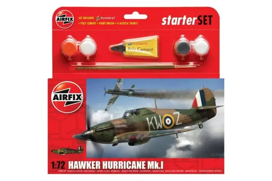 Buy Airfix 1/72 Hawker Hurricane Mk.1 Fighter Scaled Plastic Model Kit ...