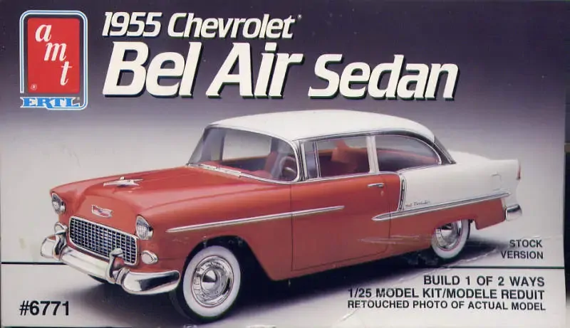 AMT 1119M 1/25 1955 Chevy Bel Air Sedan Plastic Model Kit