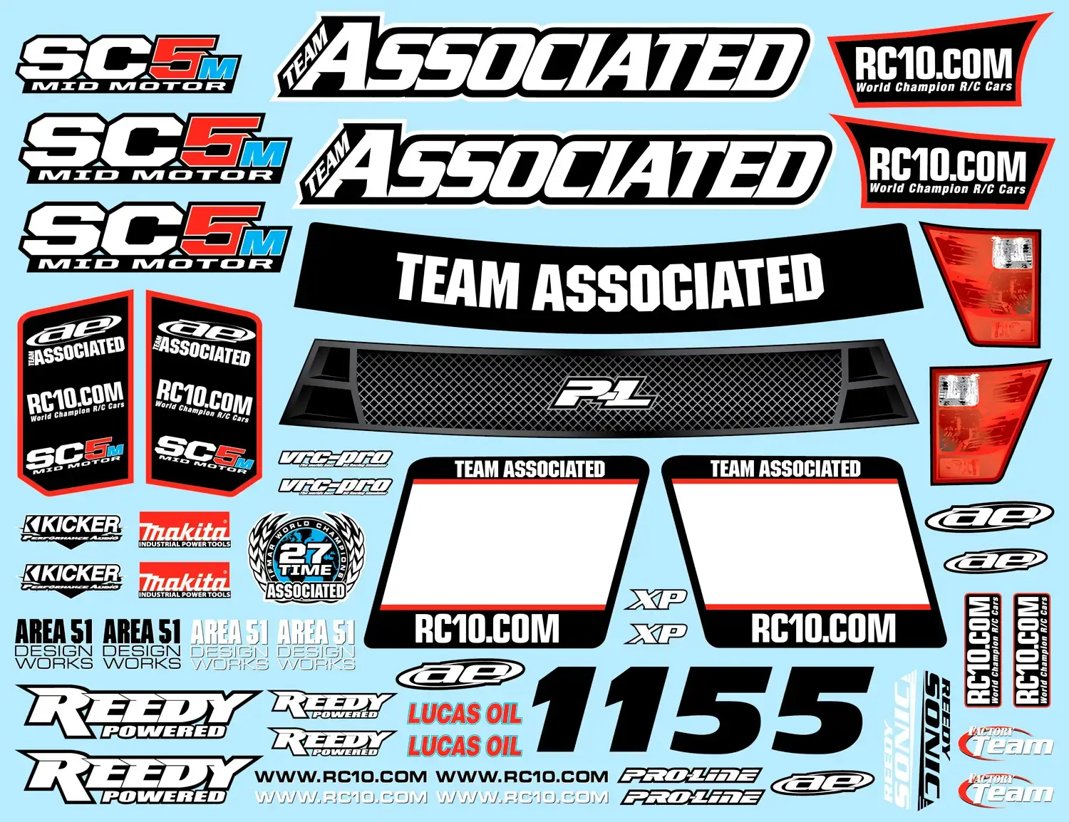 Decal Sheet SC5M - TEAM ASSOCIATED