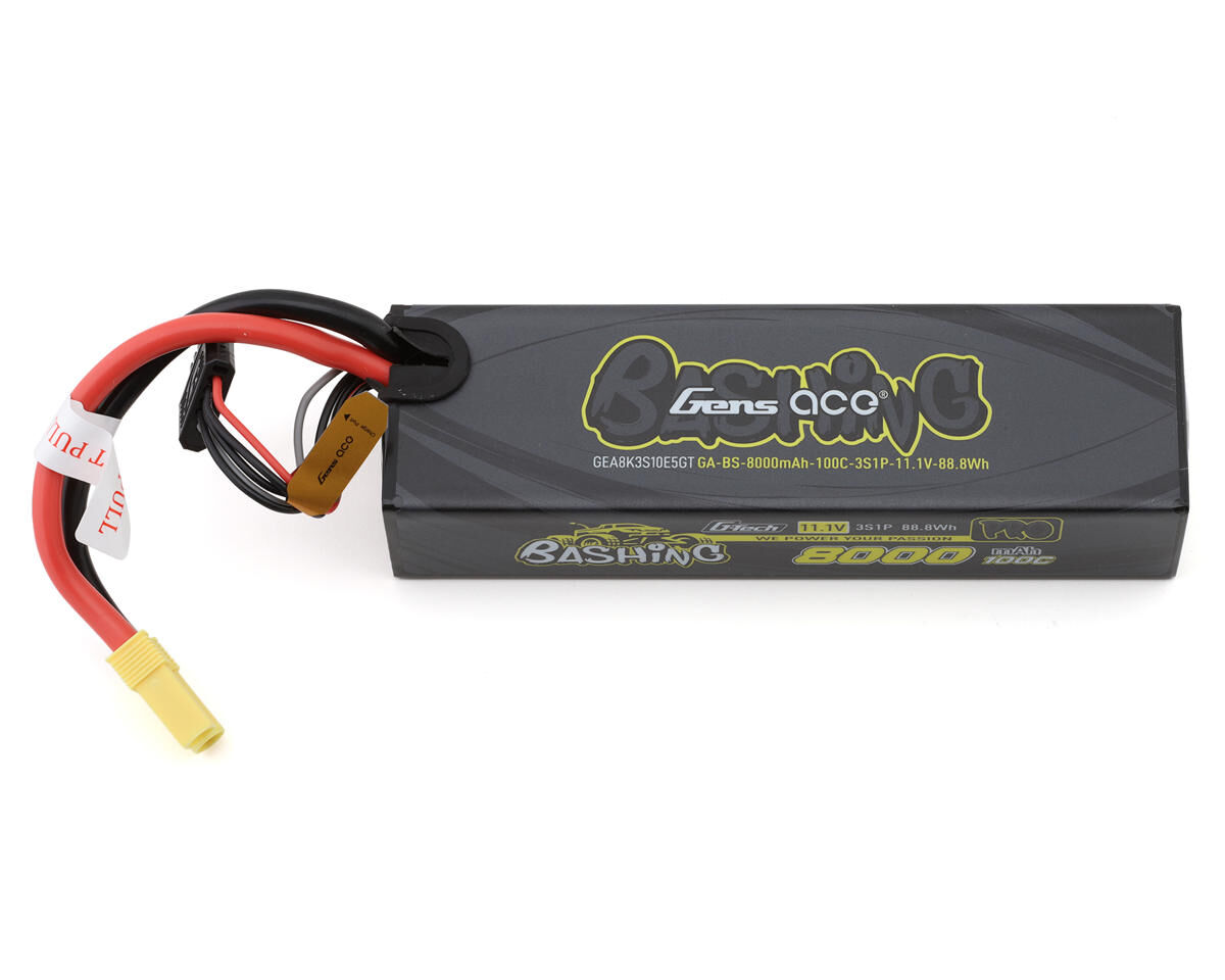 Gens Ace G-Tech 3S Bashing 8000mAh 100C 11.1V Hardcase/Hardwired Lipo ...