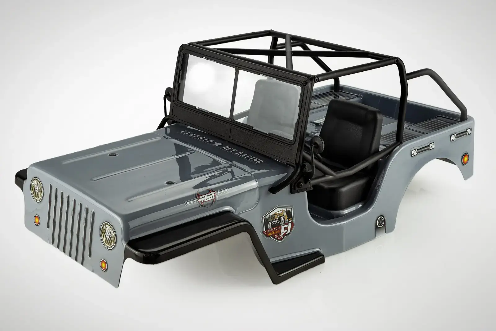Purchase HSP Jeep CJ Grey Painted Body Shell w/ Roll Cage