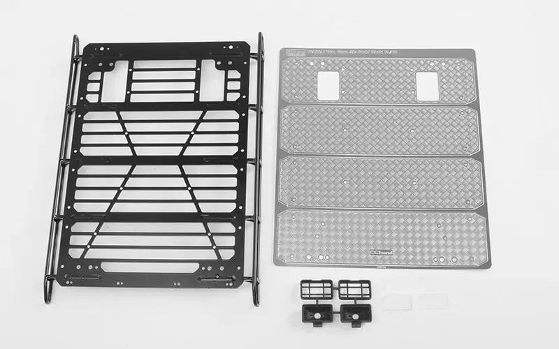Buy Command Roof Rack w/ Diamond Plate & 2x Square Lights for Traxxas ...